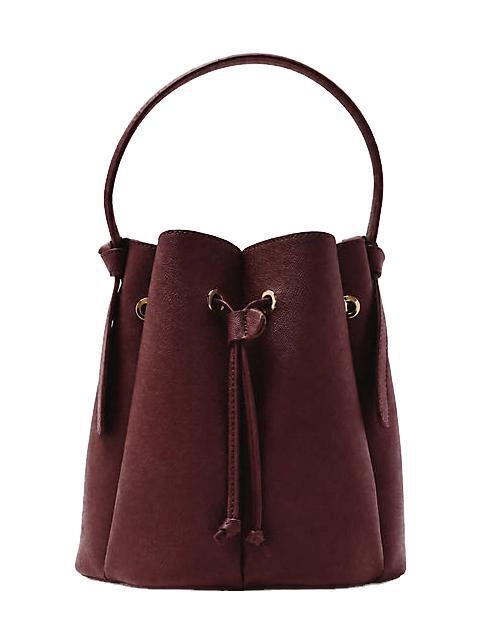 MELIE BIANCO Vegan Leather Bucket Bag - Wine