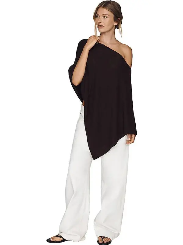 Anthropologie Knit Asymmetric Poncho - Chocolate