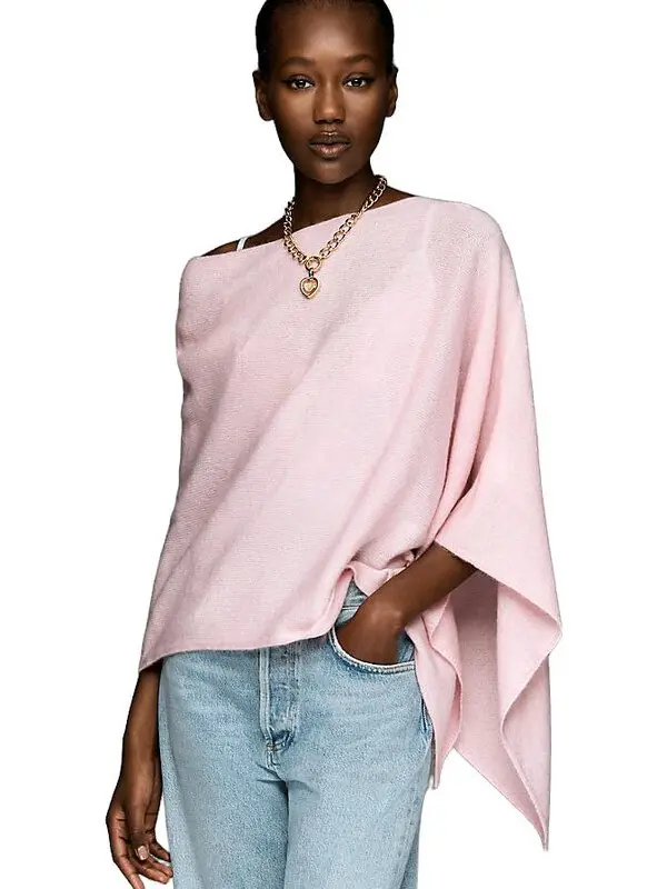 Anthropologie Knit Asymmetric Poncho - Pink