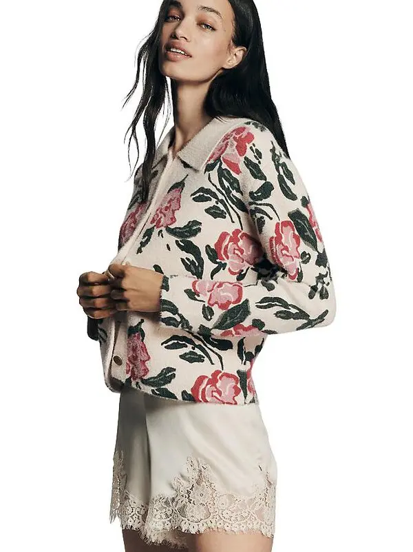 NVLT Knit Floral Jacket - Ivory Floral