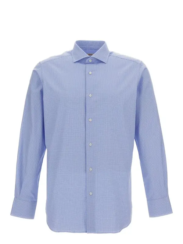 BIFFI Checkered Shirt - Sky Blue