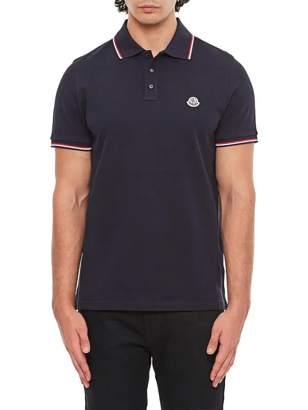Moncler Cotton Polo Shirt - Blue