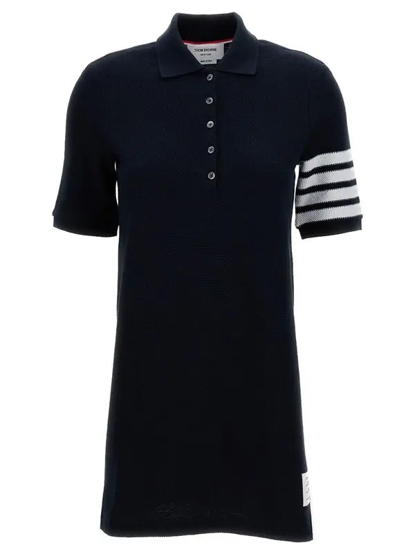 Thom Browne Textured Piqué Polo Dress - Blue