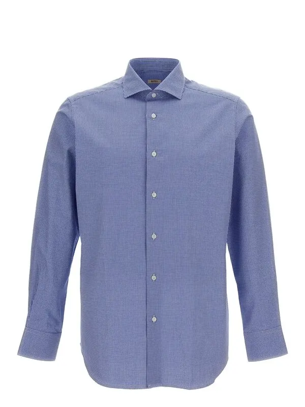 BIFFI Checkered Shirt - Sky Blue