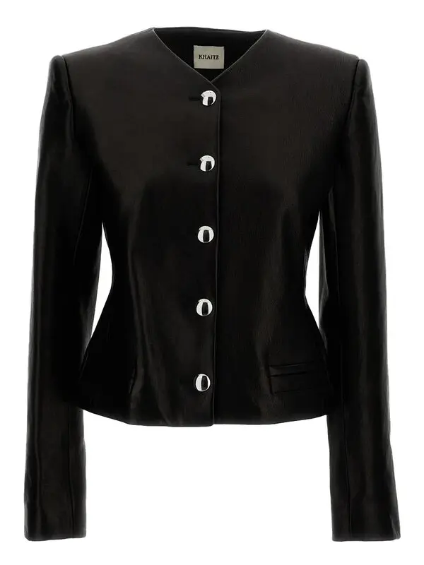Khaite Nara Leather Jacket - Black
