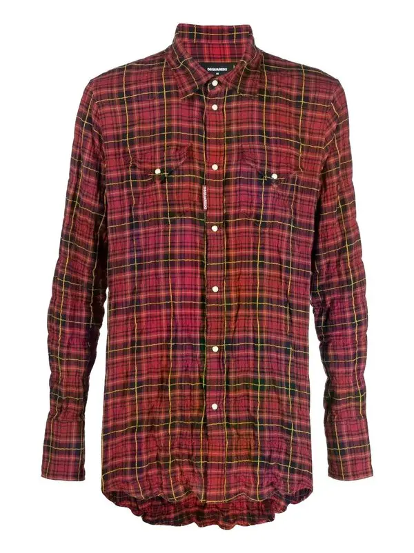 Dsquared2 Checked Cotton-blend Shirt - Red