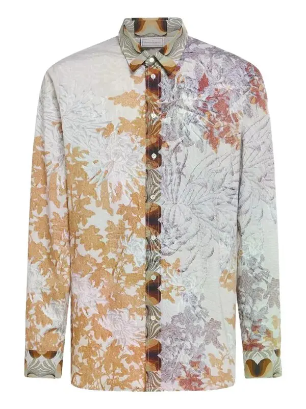 PIERRE-LOUIS MASCIA Floral-print Longsleeve Shirt - Grey