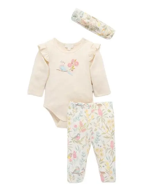 PUREBABY Australiana 3-piece Set - Aviary Garden