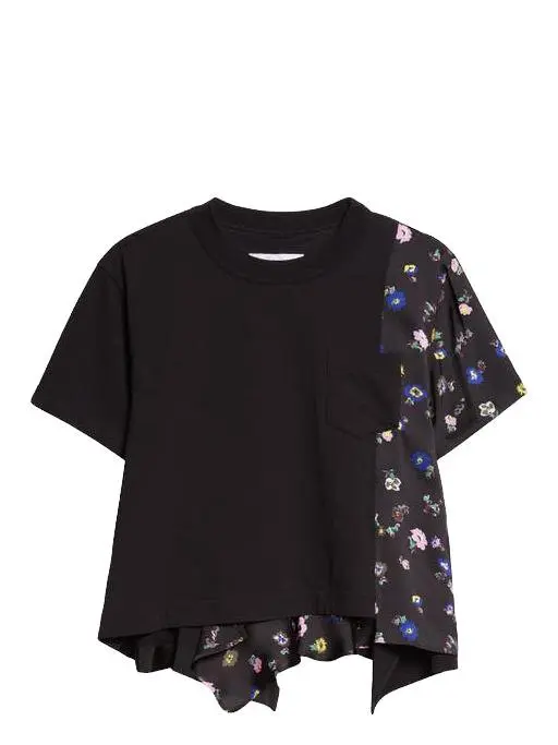 Sacai Mixed Media Pocket T-shirt - Black/black