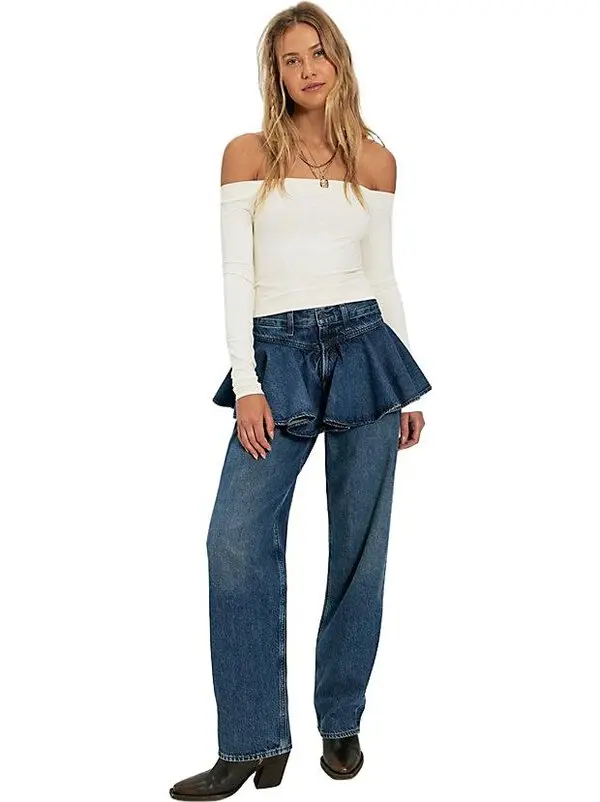 AGOLDE Peplum Straight Leg Jeans - Peak
