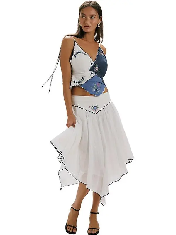 Free People Sacred Heart Midi Skirt Set - Egret Combo