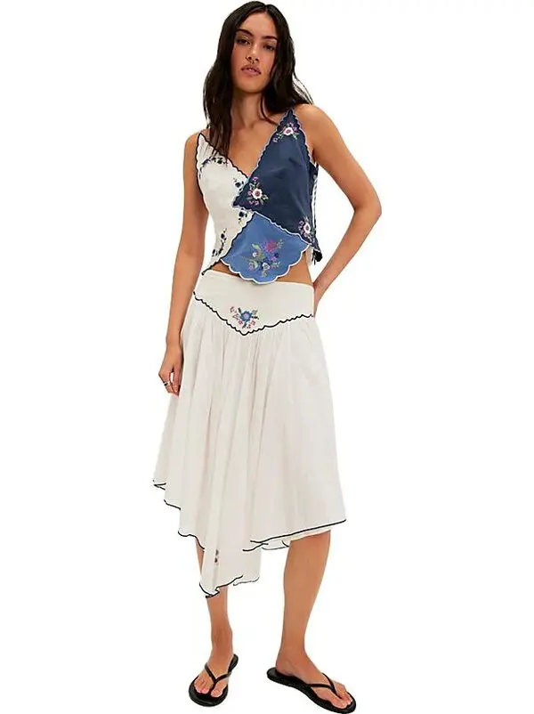 Free People Sacred Heart Midi Skirt Set - Egret Combo