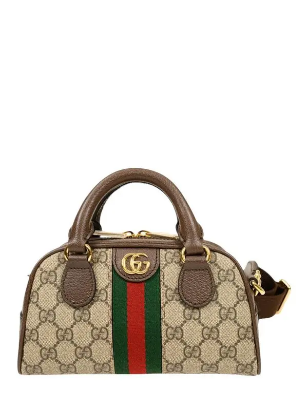 Gucci Ophidia Gg Mini Top Handle - Beige/ebony