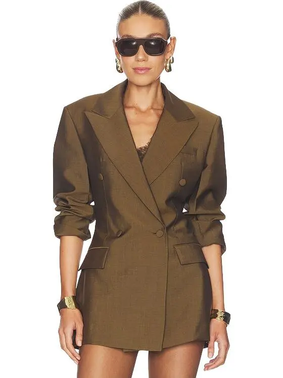 RÓHE Double-breasted Hourglass Blazer - Brown