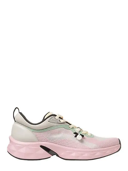 JIMMY CHOO Diamond Run Knit Jacquard Woven Trainers - V Moon/rose Mix