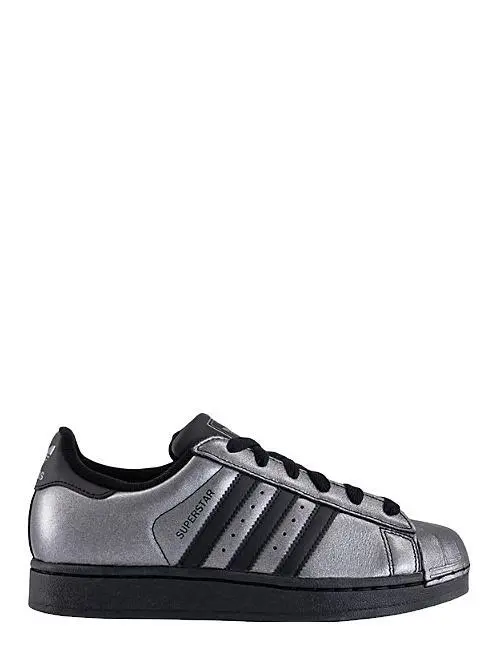 Adidas Superstar Ii Leather Trainers - Black Black Iron Metalli