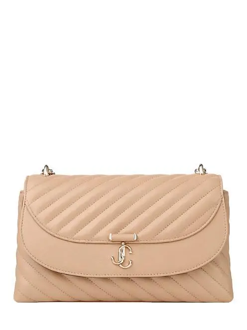 JIMMY CHOO Curve Medium Leather Cross-body Bag - Chai/shiny Gold
