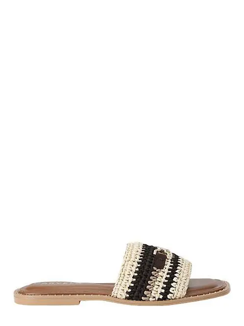 Carvela Nola Woven Slides - Blk/beige