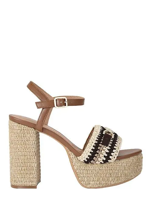 Carvela Nola Woven Platform Sandals - Blk/beige