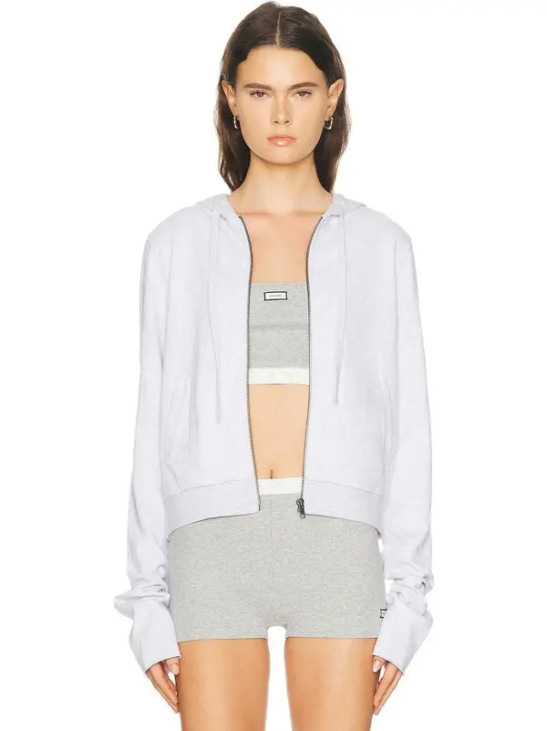 ENTIRE STUDIOS Cropped Zip Up Jacket - Heather Grey