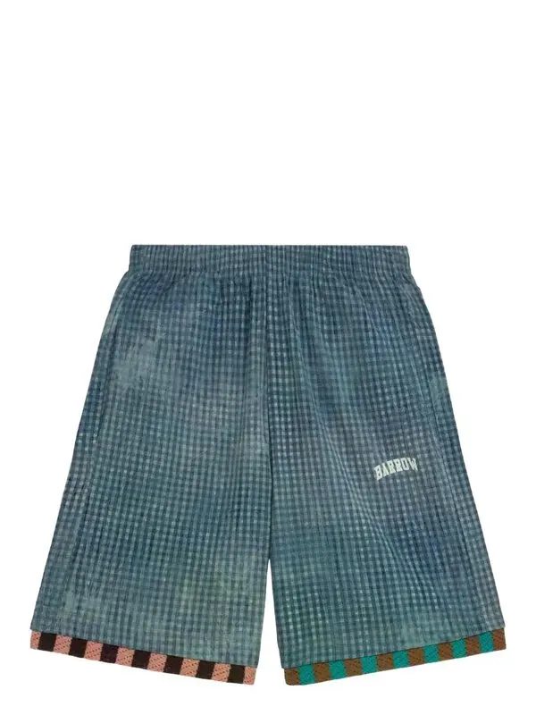 BARROW Check Logo Shorts - Blue