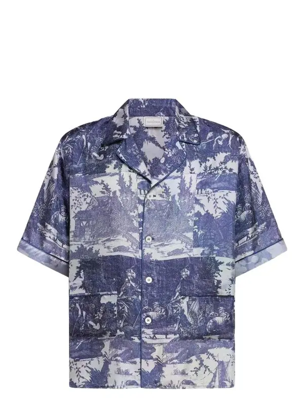 PIERRE-LOUIS MASCIA Camp-collar Shirt - Blue