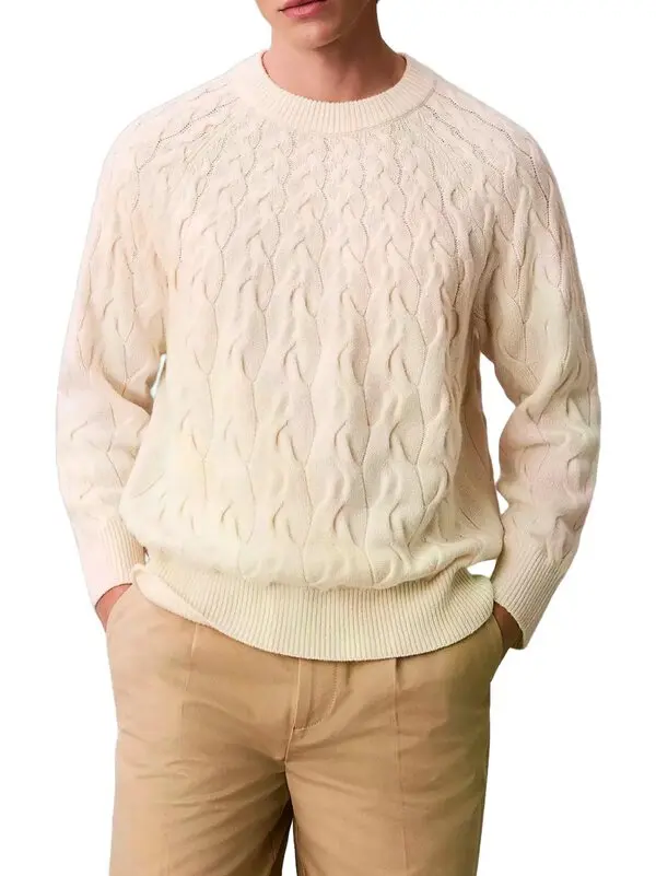 Calvin Klein Cable-knit Pullover Sweater - Neutrals