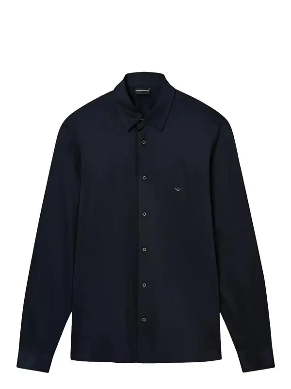 Emporio Armani Logo-detail Button-up Shirt - Blue
