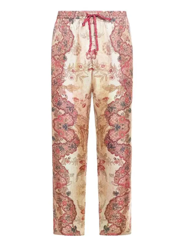 PIERRE-LOUIS MASCIA Floral-patterned Trousers - Neutrals