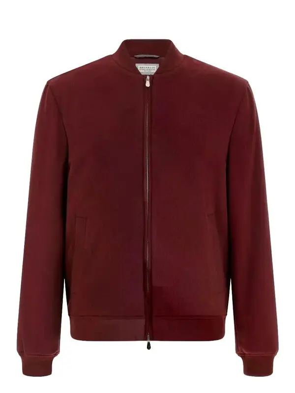 Brunello Cucinelli Zipped Cashmere Bomber Jacket - Red