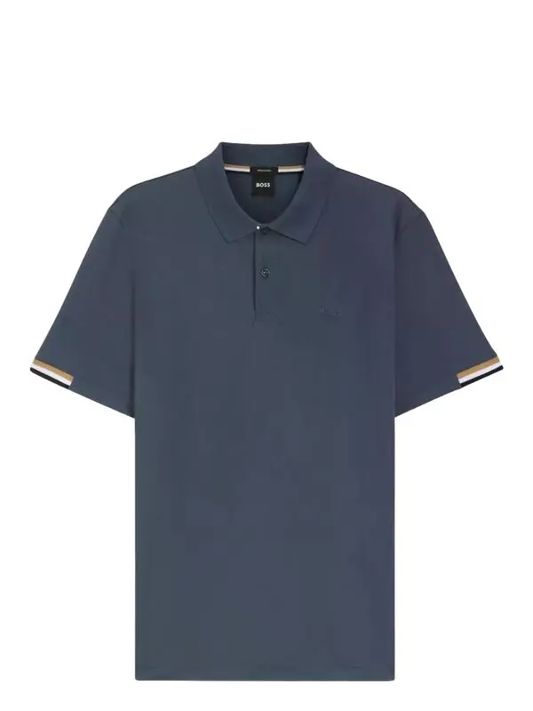 BOSS Cuff Detail Polo Shirt - Blue