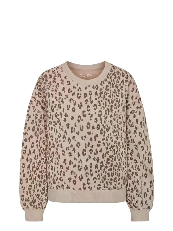 JUVIA Crewneck Sweatshirt With Animal Print - Brown