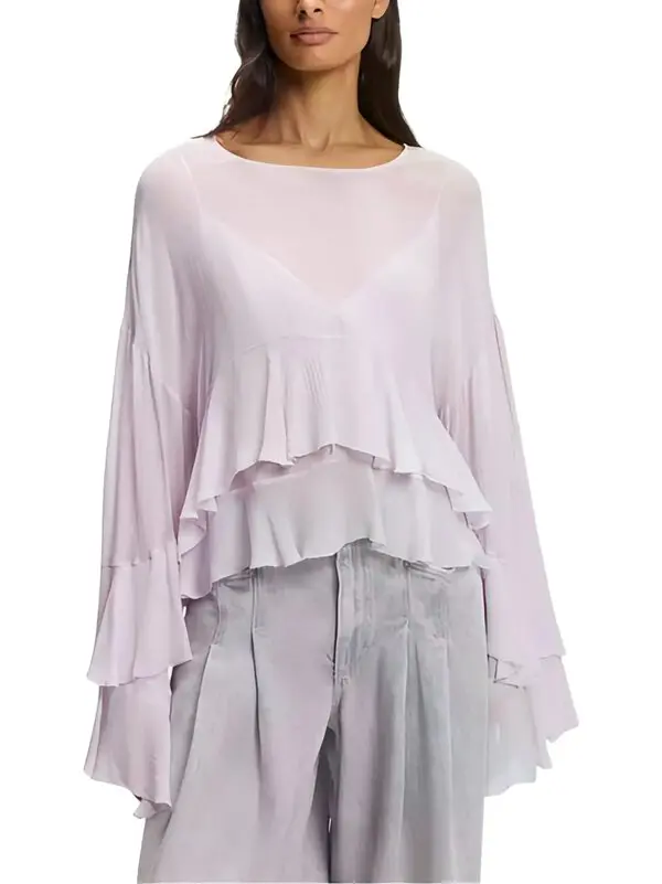 BOSS Ruffled Batwing-sleeve Blouse - Pink