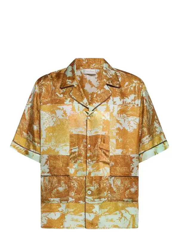 PIERRE-LOUIS MASCIA Aloe Silk Shirt - Yellow
