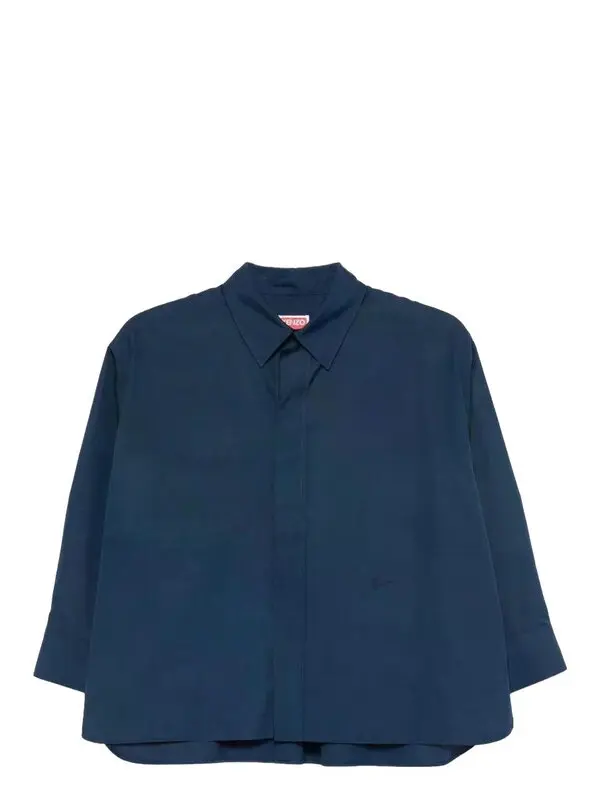 Kenzo Collared Cotton Shirt - Blue