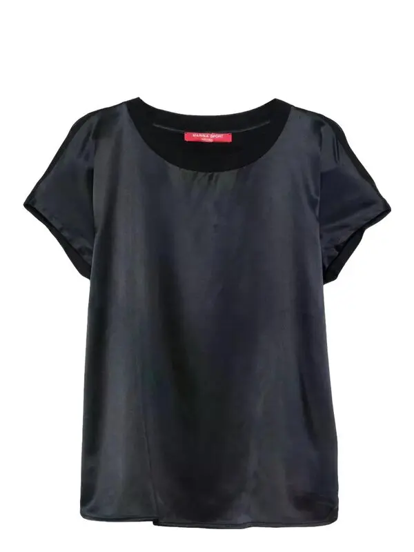 Marina Rinaldi Contrast-trimmed T-shirt - Blue