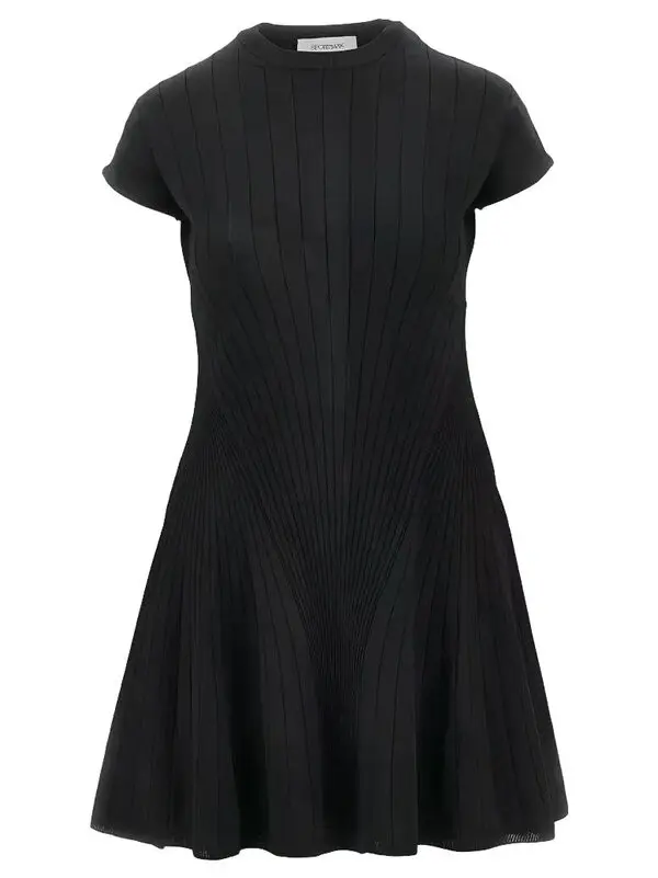 Sportmax Ribbed Mini Dress - Black