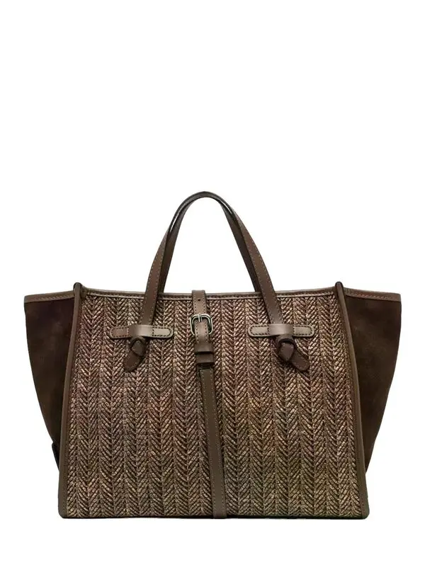 GIANNI CHIARINI Miss Marcella Woven Tote Bag - Brown