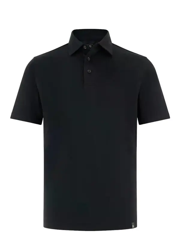 Boggi Milano Branded-button Short-sleeve Polo Shirt - Black