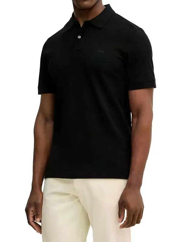 BOSS Pallas Buttoned Polo Shirt - Black