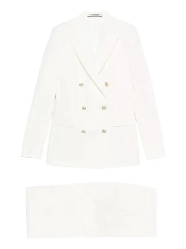 Tagliatore Button Suit - White