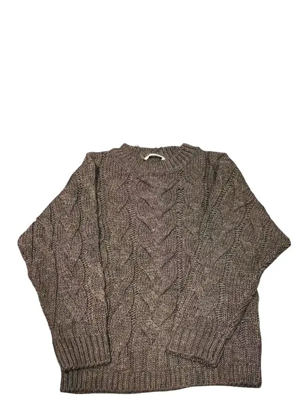 CARACTÈRE Cable-knit Round-neck Sweater - Grey
