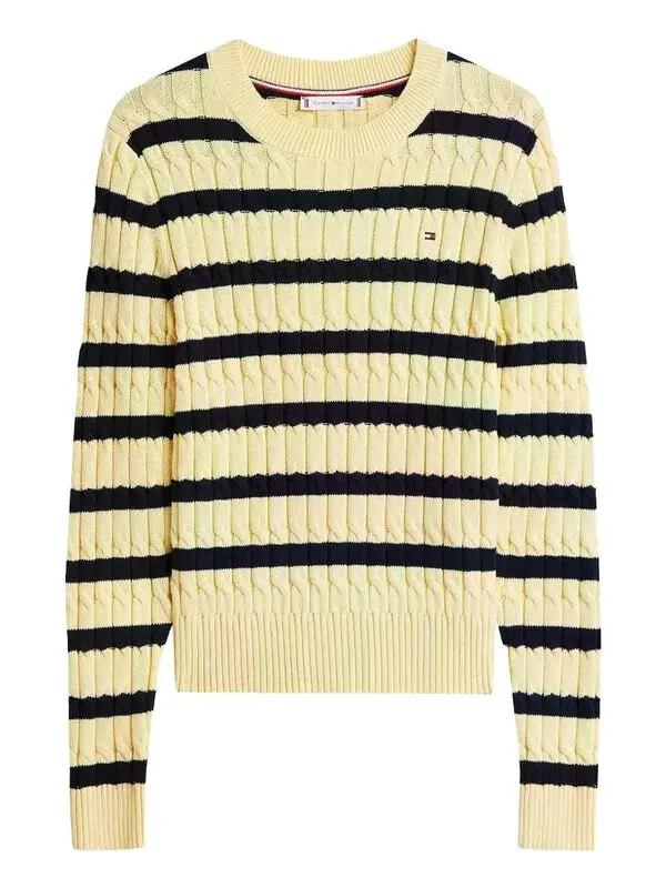 Tommy Hilfiger Striped Cable-knit Sweater - Yellow