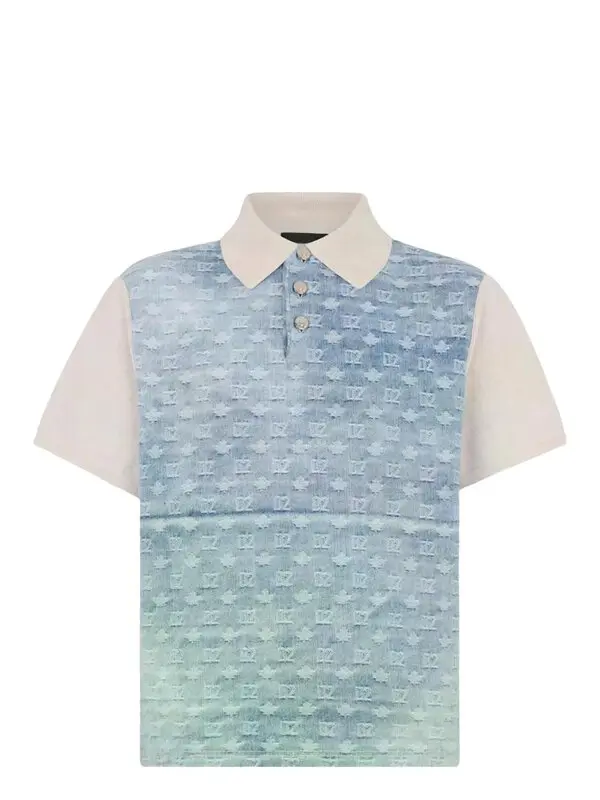 Dsquared2 Monogram-logo Short-sleeve Polo Shirt - Blue