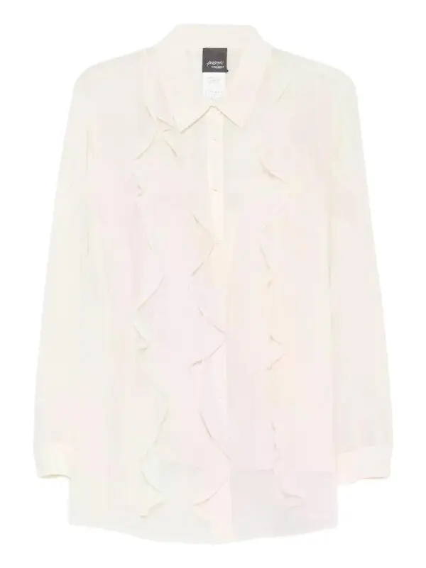 Marina Rinaldi Ruffled Shirt - Neutrals