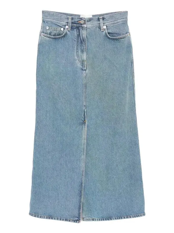 Loulou De Saison Front-slit Denim Skirt - Blue