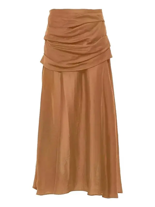 Devotion Draped Midi Skirt - Yellow