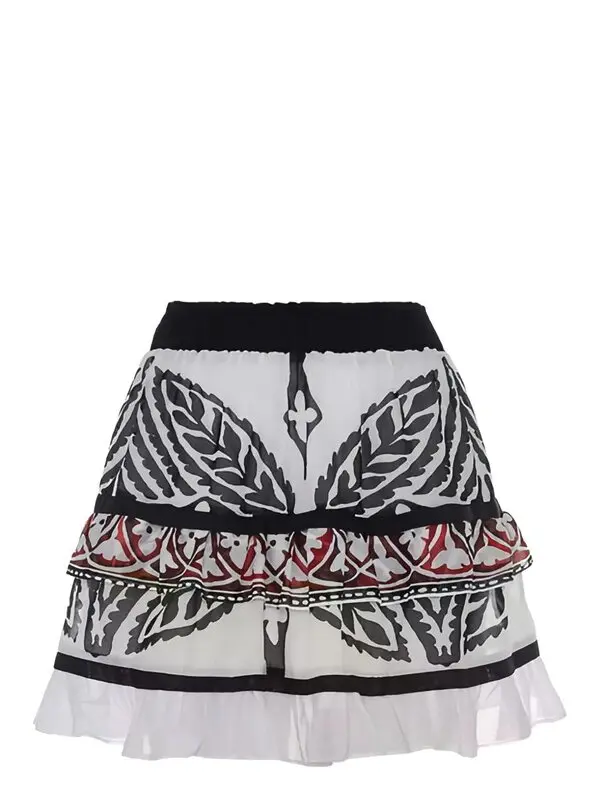 Devotion Patterned Mini Skirt - White