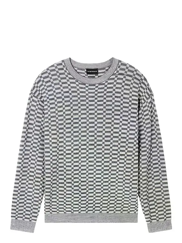 Emporio Armani Patterned Crew-neck Top - Grey