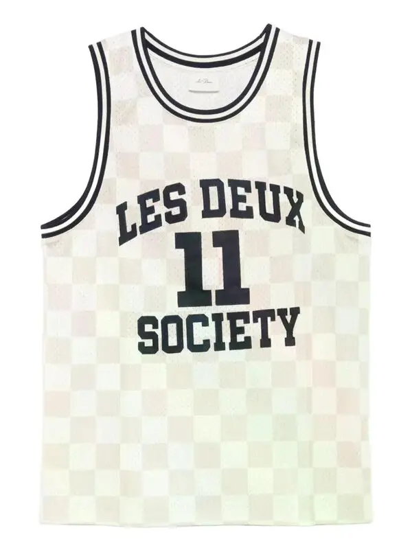 LES DEUX Silas Checked Tank Top - Neutrals